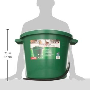 Farm Innovators HT-200 16 Gallon Plastic Heated Livestock Pet Farm Animal Water Bucket Tub with Hidden De-Icer Heating Element, Green