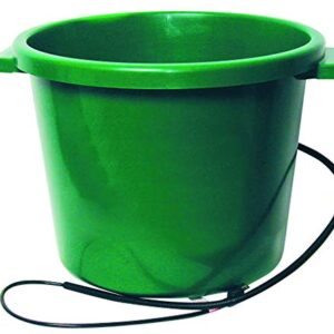 Farm Innovators HT-200 16 Gallon Plastic Heated Livestock Pet Farm Animal Water Bucket Tub with Hidden De-Icer Heating Element, Green