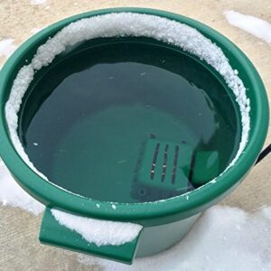 Farm Innovators HT-200 16 Gallon Plastic Heated Livestock Pet Farm Animal Water Bucket Tub with Hidden De-Icer Heating Element, Green