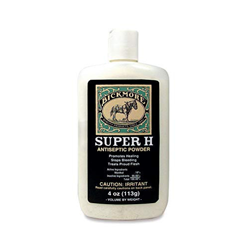 Bickmore Super H Antiseptic Powder for Horses - Quick Healing, Stops Bleeding, Treats Proud Flesh