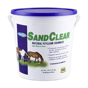 farnam sand clear for horses natural psyllium crumbles, veterinarian recommended to support the removal of sand & dirt from the ventral colon, 3 lbs., 9 scoops