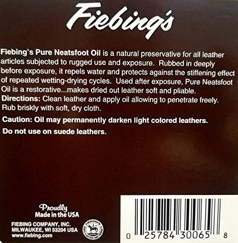 Fiebings - 100% Pure Neatsfoot Oil , Natural Preservative , Various Sizes, 1 Gallon