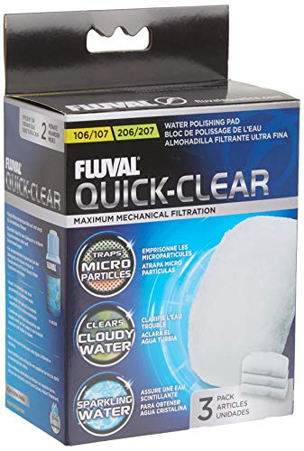 Fluval Quick-Clear Water Polishing Pads, Mechanical Filter Media for Aquariums, 3-Pack, A242