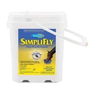 farnam simplifly feed through fly control for horses, breaks the fly life cycle, pellets, 3.75 pound bucket, 60 day supply for one horse