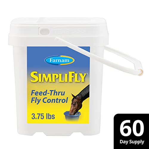 Farnam SimpliFly Feed Through Fly Control for Horses, Breaks the Fly Life Cycle, Pellets, 3.75 Pound Bucket, 60 Day Supply for One Horse