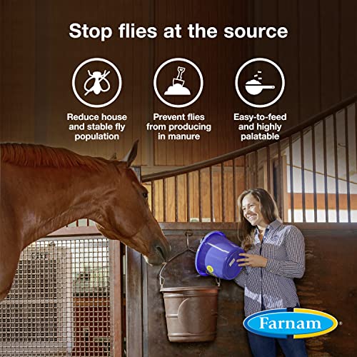 Farnam SimpliFly Feed Through Fly Control for Horses, Breaks the Fly Life Cycle, Pellets, 3.75 Pound Bucket, 60 Day Supply for One Horse