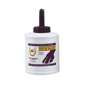 shur hoof moisturizer with brush for horse hooves