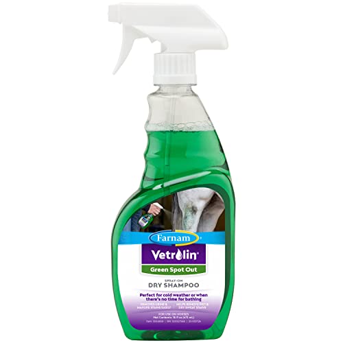 Farnam Vetrolin Green Spot Out Spray-On Dry Clean Shampoo, Green 16 Ounces