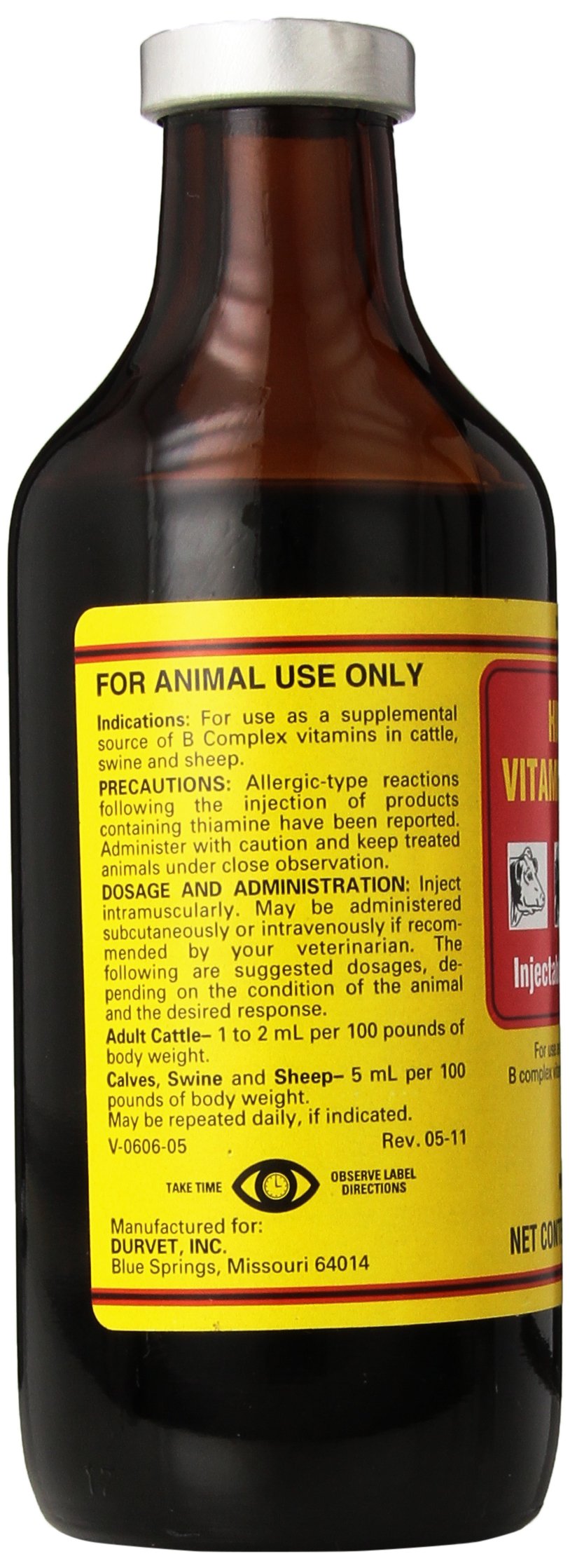 Durvet 101295 High Level Vitamin B Complex Yellow.250Ml