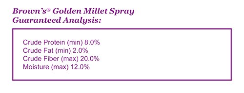 F.M. Brown's Golden Millet Spray, All-Natural Foraging Treat for Pet and Wild Birds, 5-lb Bag - Sun-Cured, Grown and Harvested in the USA