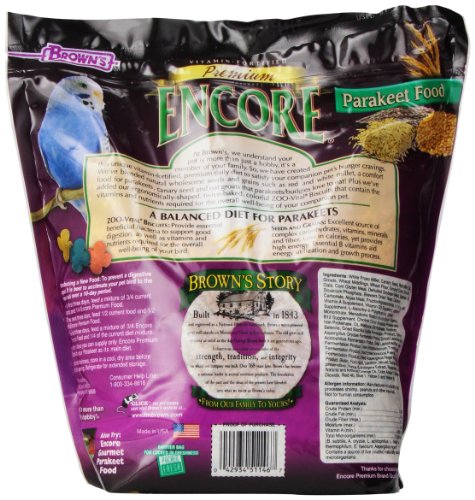 F.M. Brown'S Encore Parakeet Food, 5-Pound