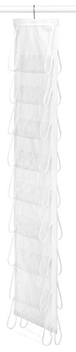 Whitmor White Hanging Shoe File, Clear