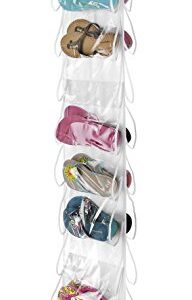 Whitmor White Hanging Shoe File, Clear