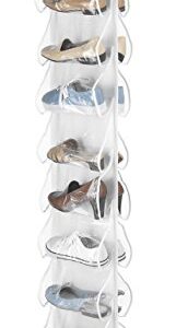 Whitmor White Hanging Shoe File, Clear