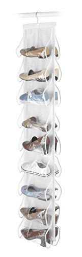 Whitmor White Hanging Shoe File, Clear