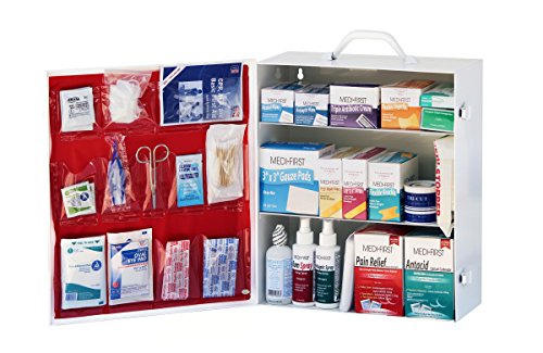 Medique 745M1, 3-Shelf Industrial First Aid Cabinet, Filled