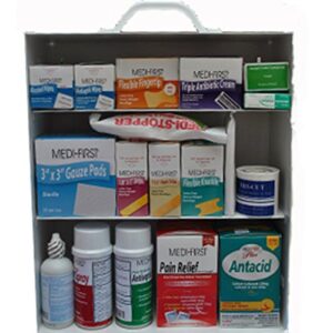 Medique 745M1, 3-Shelf Industrial First Aid Cabinet, Filled