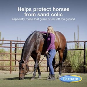 Farnam Sand Clear for Horses Natural Psyllium Crumbles, Veterinarian recommended to support the removal of sand & dirt from the ventral colon, 20 lbs., 64 scoops