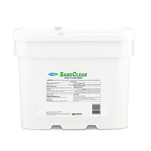 Farnam Sand Clear for Horses Natural Psyllium Crumbles, Veterinarian recommended to support the removal of sand & dirt from the ventral colon, 50 lbs., 160 scoops