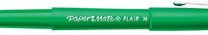 Paper Mate Flair Felt Tip Pens | Medium Point (0.7mm) | Green | 12 Count