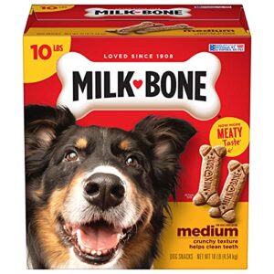 milk-bone original dog biscuits, medium crunchy dog treats, 10 pound