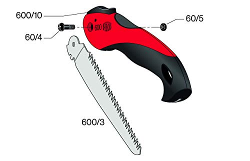 Felco Folding Saw (F 600) - Classic Tree Pruning Saw with Pull-Stroke Action, Red