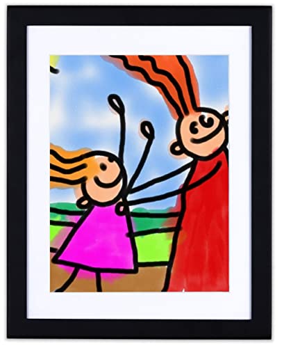 Li'l DAVINCI Art Frames: front-opening, EZ Store wooden frames that allow you to hold up to 50 items in each! (Black, for 8.5 x 11 items)