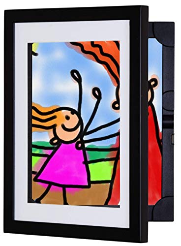 Li'l DAVINCI Art Frames: front-opening, EZ Store wooden frames that allow you to hold up to 50 items in each! (Black, for 8.5 x 11 items)