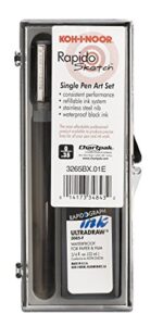 koh-i-noor rapidosketch pen and ink set, 35mm pen point and .75 oz. bottle of ultradraw black ink, 1 set (3265bx.01e)