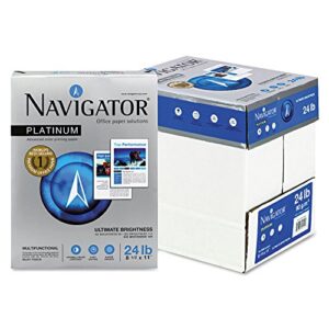 navigator npl11245r platinum paper, 24-lb, 8-1/2 x 11, bright white, 500 sheets/rm, 5 rms/ct