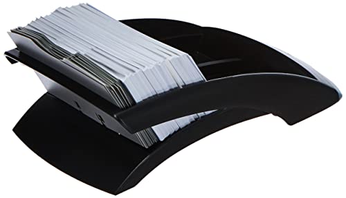 Durable Telindex Desk Address Card File, Holds 500 2.88 X 4.13 Cards, 5.13 X 9.31 X 3.56, Plastic, Graphite/black