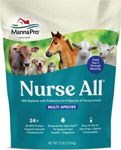 manna pro nurse all multi-species milk replacer | great for puppies and kittens | 3.5 lb