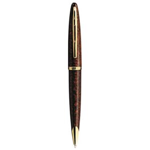 Waterman Carène Ballpoint Pen, Marine Amber with 23k Gold Clip, Medium Point with Blue Ink Cartridge, Gift Box