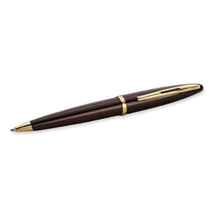 Waterman Carène Ballpoint Pen, Marine Amber with 23k Gold Clip, Medium Point with Blue Ink Cartridge, Gift Box