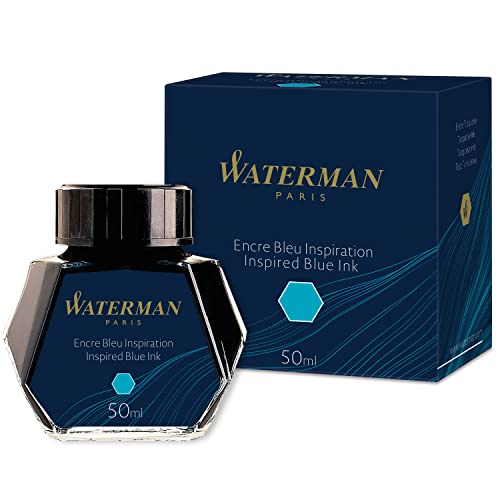 Waterman Fountain Pen Ink, Inspired Blue, 50ml Bottle