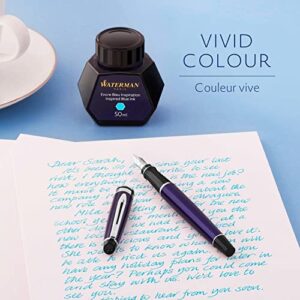 Waterman Fountain Pen Ink, Inspired Blue, 50ml Bottle