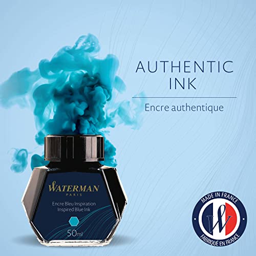 Waterman Fountain Pen Ink, Inspired Blue, 50ml Bottle