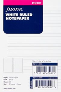 filofax pocket ruled white (b213008)