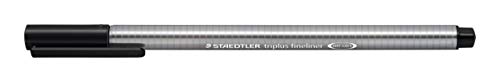 Staedtler Triplus Fineliner Pens, 0.3mm, Black, Pack of 10 (334-9)