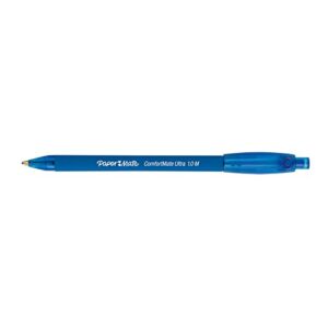 PaperMate Medium Point (1.0 mm) ComfortMate Ultra Retractable Ballpoint Pen, Blue, Box of 12