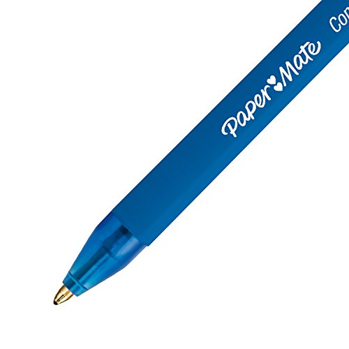 PaperMate Medium Point (1.0 mm) ComfortMate Ultra Retractable Ballpoint Pen, Blue, Box of 12