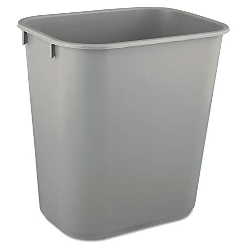 Rubbermaid 2955Gy Rectangular Wastebasket,13-5/8 Qt,8-1/4-Inch X11-3/8-Inch X12-1/5-Inch,Gy