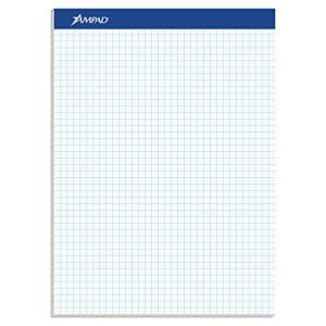 ampad evidence quad dual-pad, quadrille rule, letter size (8.5 x 11.75), white, 100 sheets per pad (20-210)