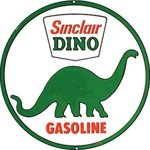 signs 4 fun sros2 oil-sinclair dino round sign, brown