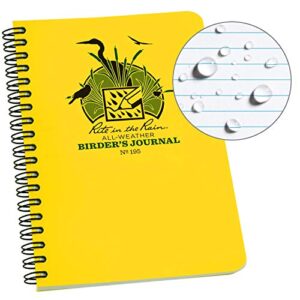 rite in the rain all weather spiral notebook, 4 5/8" x 7", yellow cover, birders journal (no. 195)