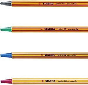 STABILO Fineliner point 88 - Wallet 4 x Erasables + 2 x ink Erasers + 4 Overwriters