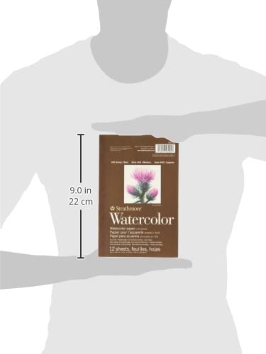 Strathmore (298-103 400 Series Watercolor Pad, 5.5"x8.5", 12 Sheets , White