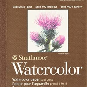 Strathmore (298-103 400 Series Watercolor Pad, 5.5"x8.5", 12 Sheets , White