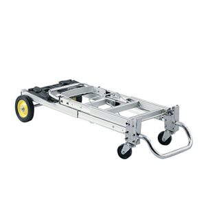 Safco Products Hide-Away Convertible Hand Truck, Dual Function, 400 lbs. Total Capacity, Aluminum Frame