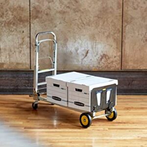 Safco Products Hide-Away Convertible Hand Truck, Dual Function, 400 lbs. Total Capacity, Aluminum Frame